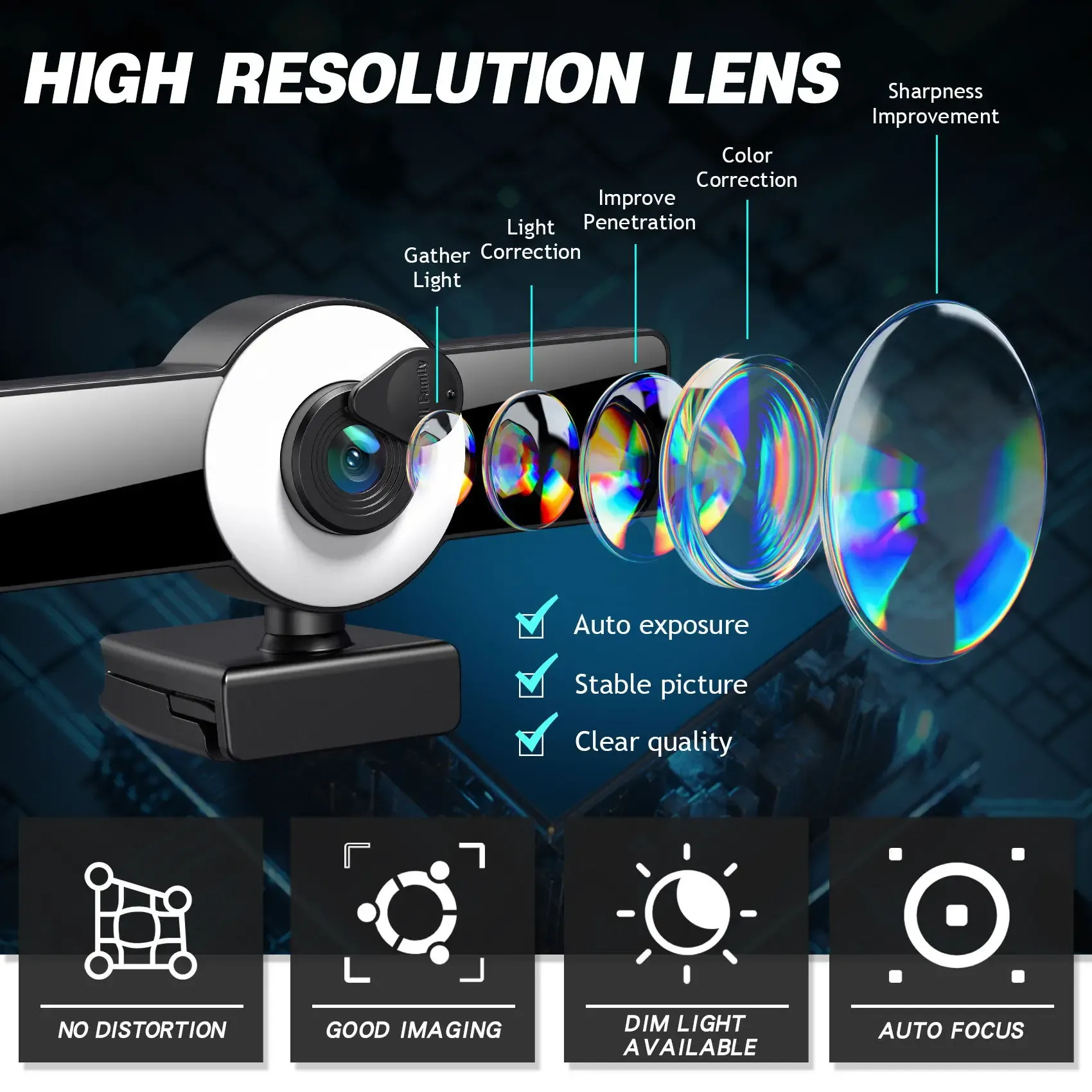 8K Ultra HD Webcam with Microphone for Video Conferencing, Streaming ...