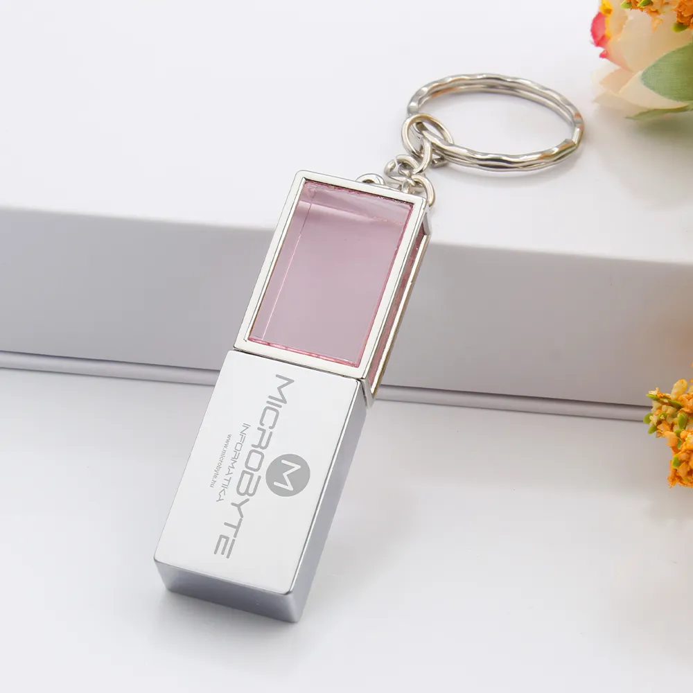 Custom Logo Key Chain Usb 3.1 Flash Drive With White LED Real Capacity ...