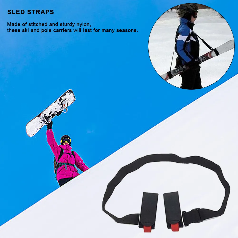 Skiing Pole Strap Adjustable Nylon Carrier with Hook and Loop Closure ...