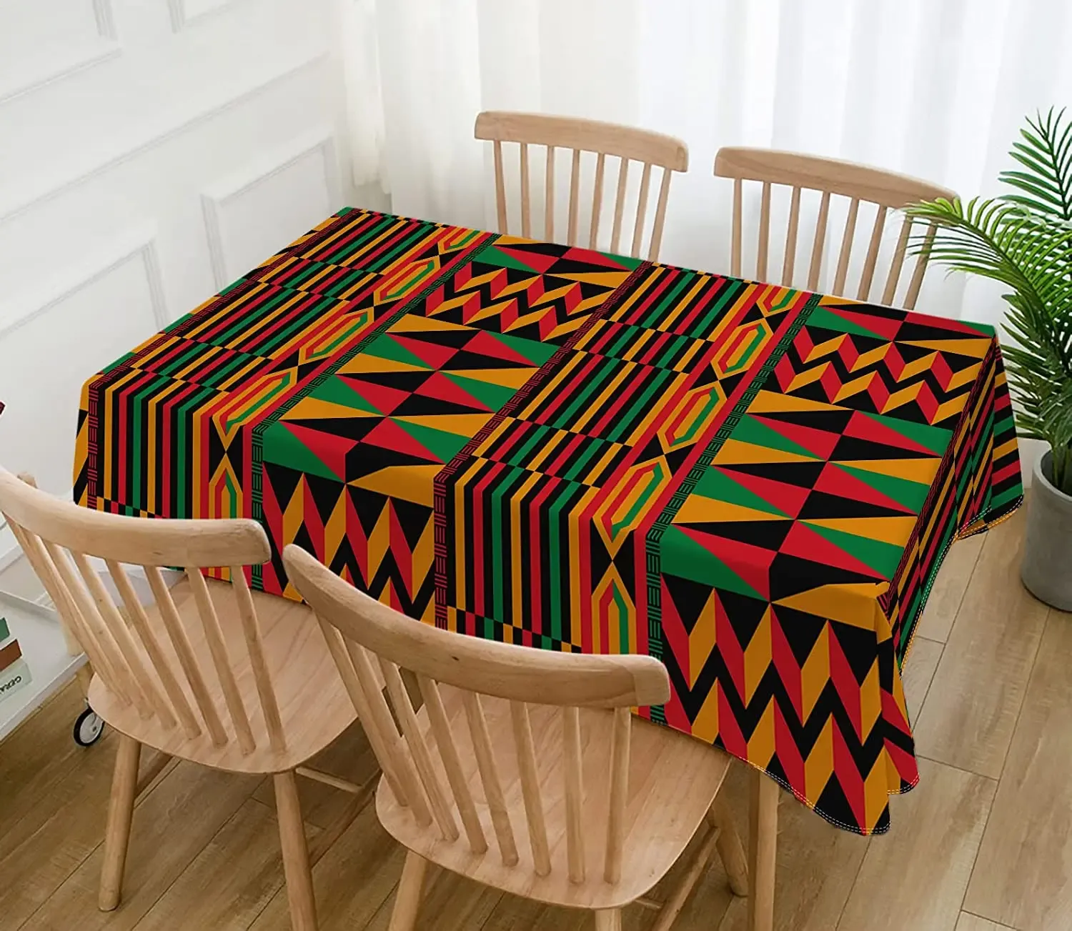 Black History Month Juneteenth Rectangle Geometric Tablecloth Kwanzaa ...