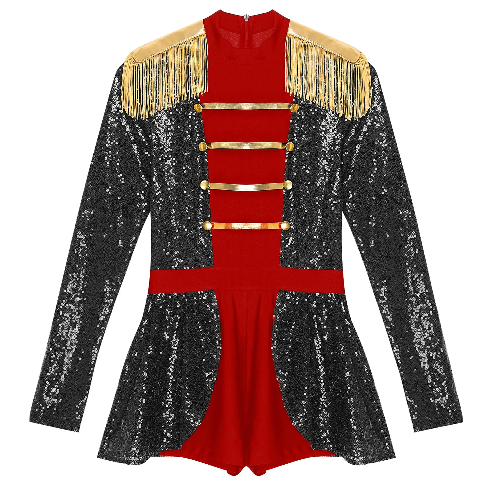 Showman Womens Sequin Leotards Circus Ringmaster Cosplay Bodysuit With ...