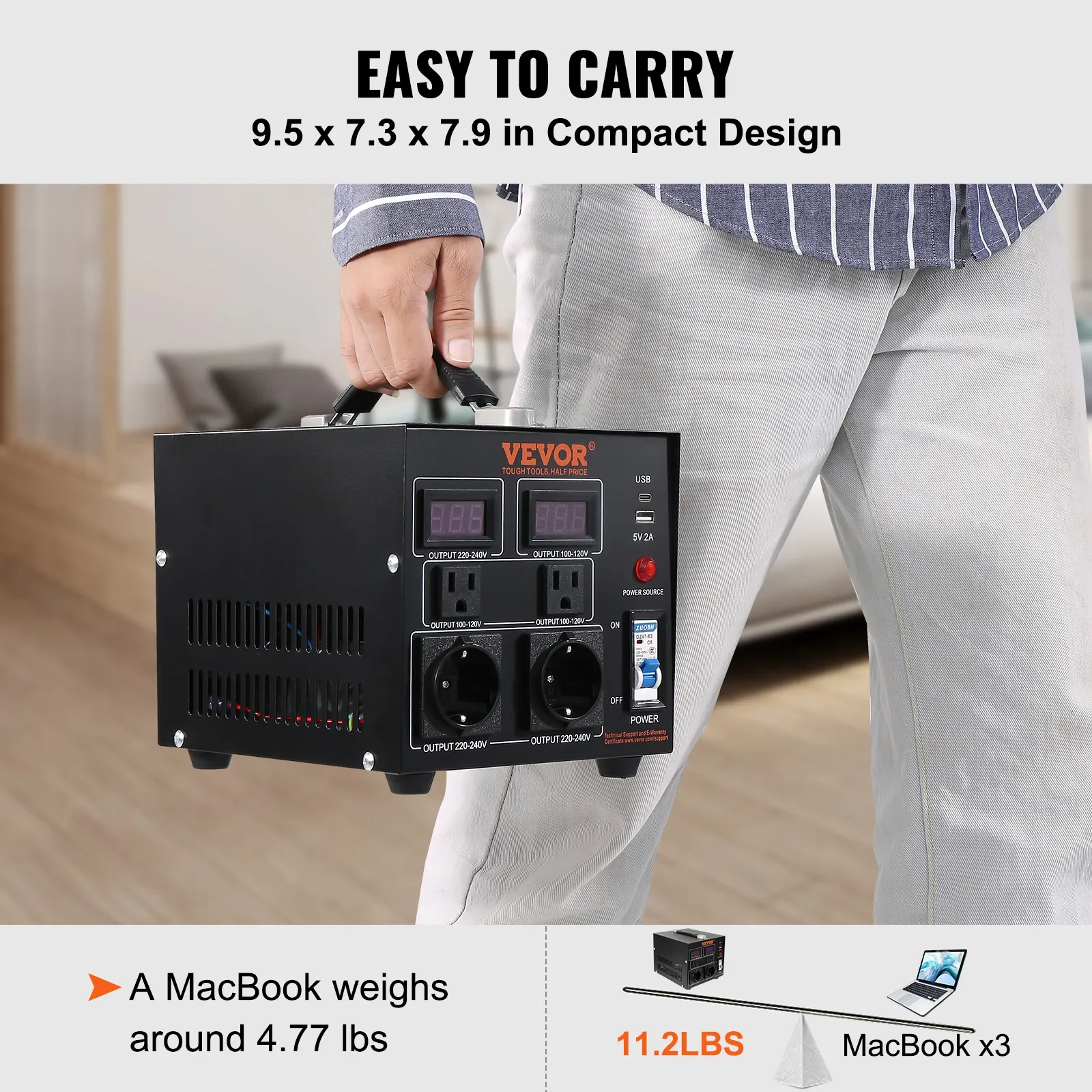 VEVOR Voltage Converter Transformer 500VA 5000VA Heavy Duty Step Up ...