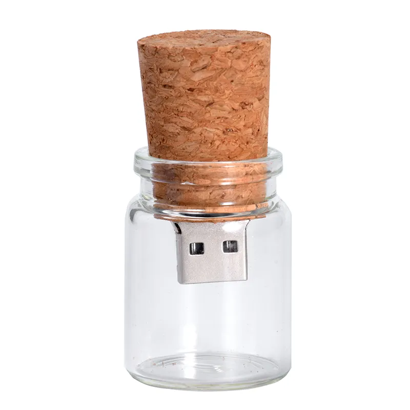 Pendrive USB Flash Drive - Glass Bottle Design, Wooden Casing, Portable ...