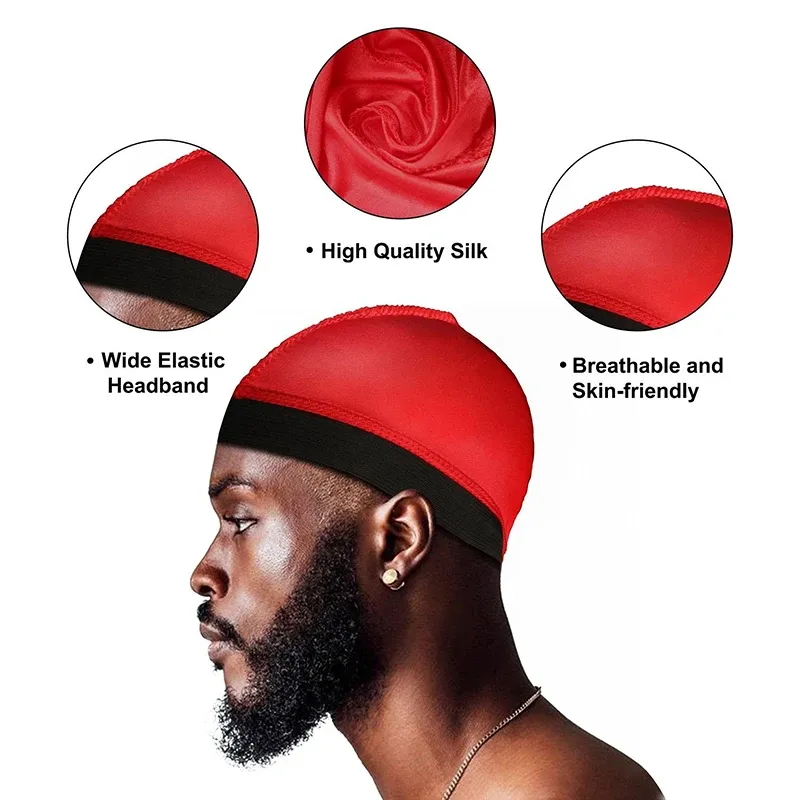 Silky Dome Wave Cap - Unisex Stretchy Bandanas for Hair Loss, Night ...