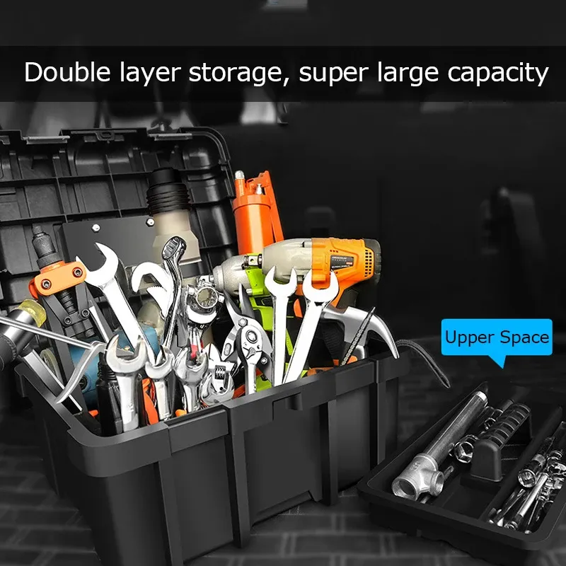 Heavy-Duty ABS Plastic Toolbox Organizer - Portable & Spacious Hard ...