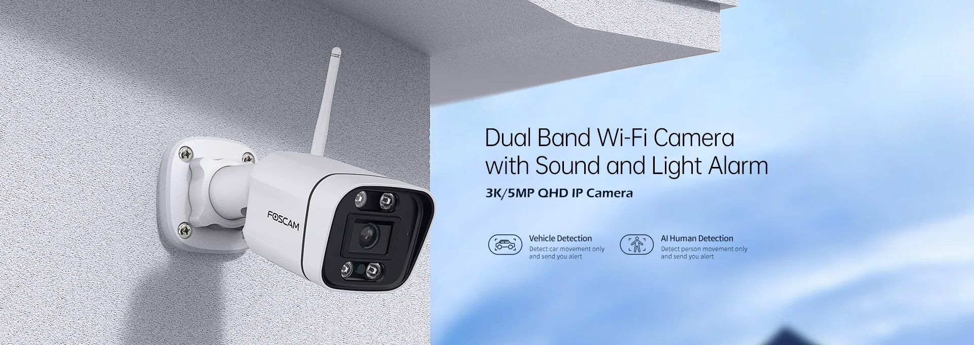 5MP Dual-Band WiFi Security Camera, Sound & Light Alarm System, 2-Way ...