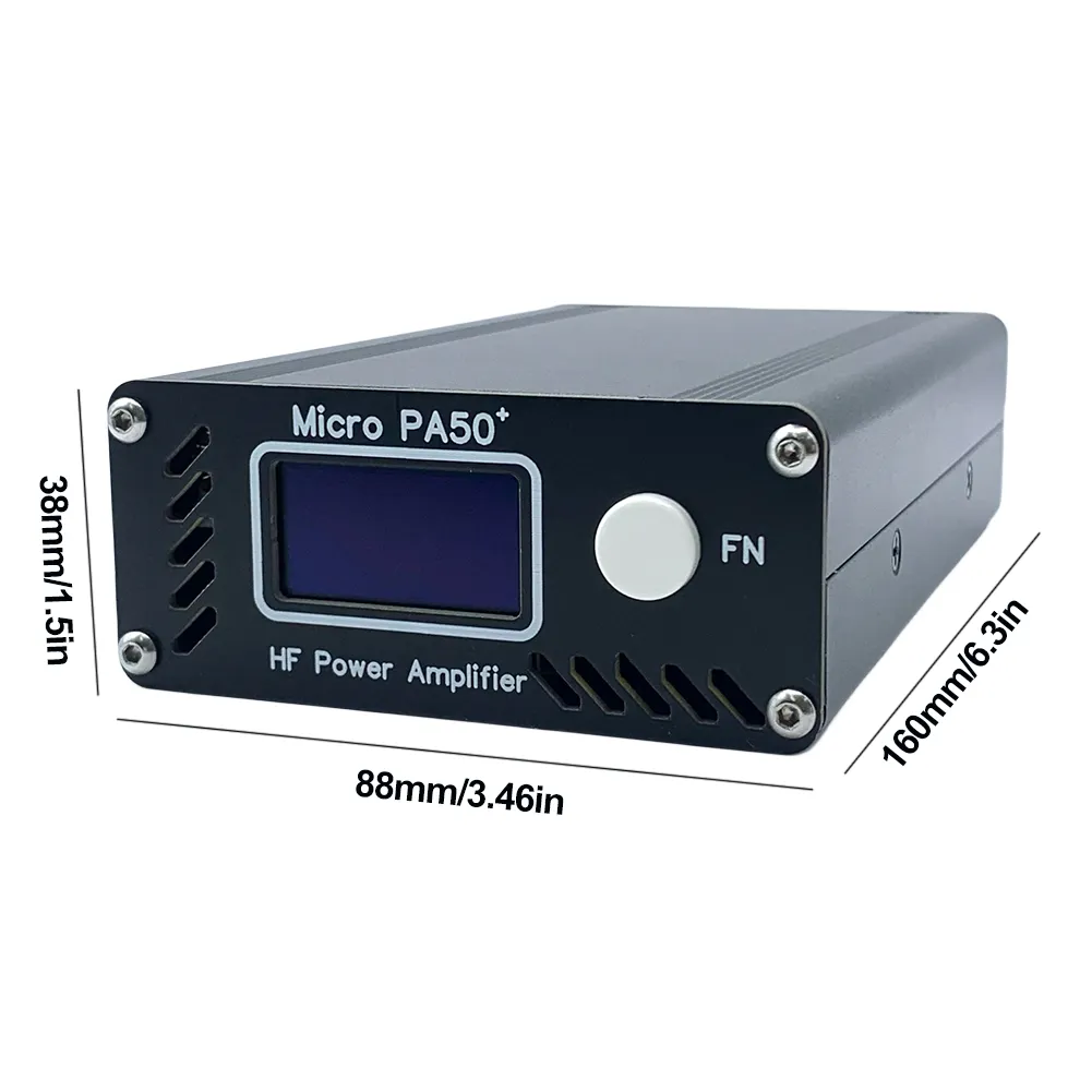 PA50/PA50PLUS Smart Shortwave HF Power Amplifier 50W, 1.3 OLED, Power ...