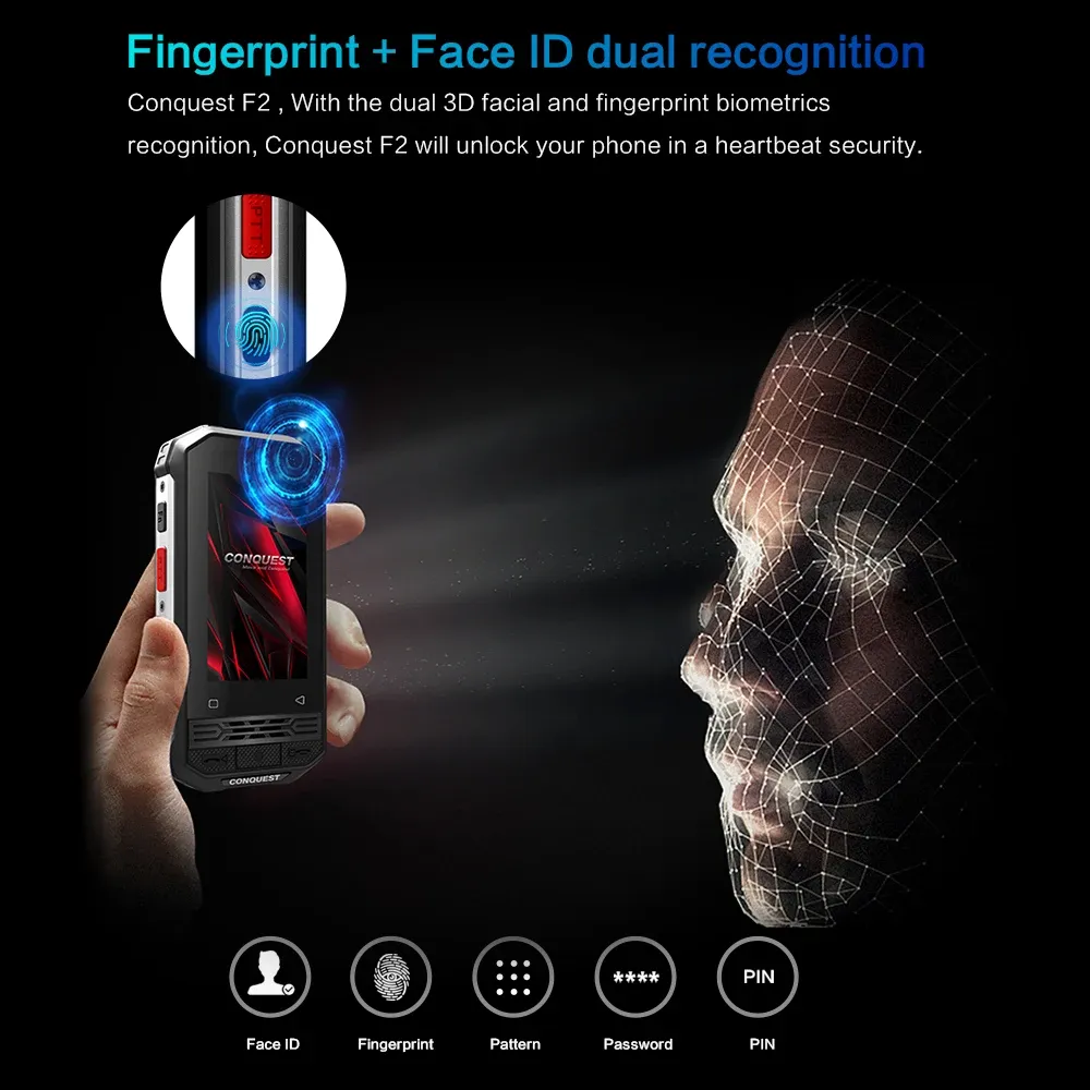 2024 Upgrade CONQUEST F2 Mini IP68 Rugged mini smartphone with NFC ...