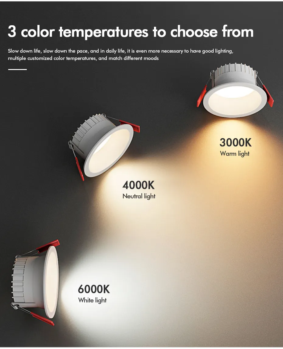 Dimmable LED Downlight Ceiling Lamp Anti Glare 3W 5W 7W 10W 12W 15W ...