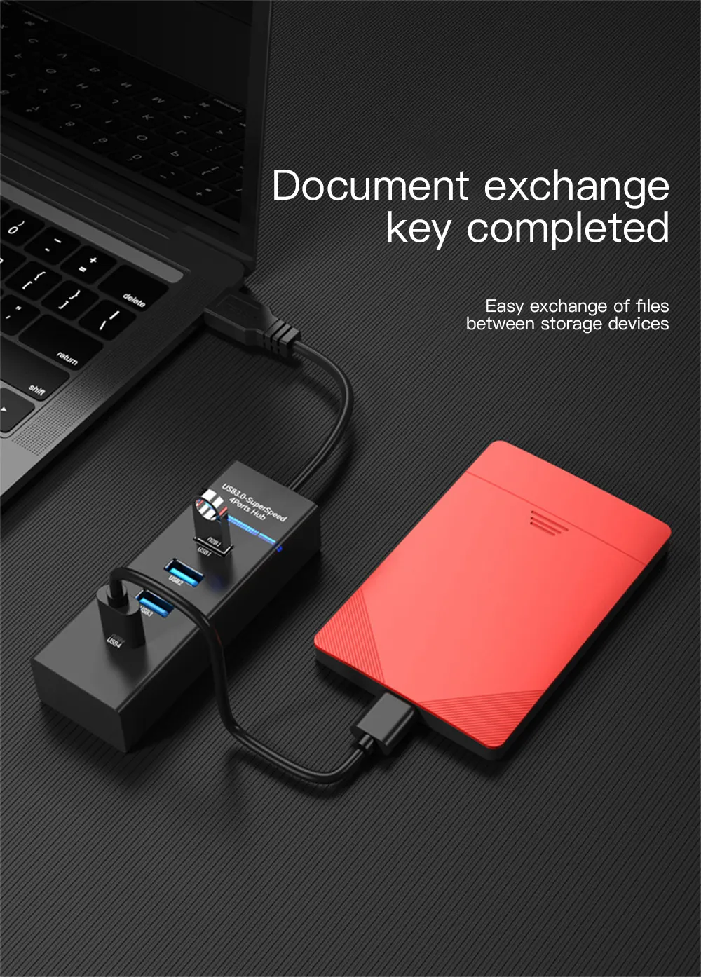 Elough 4 Ports USB 3.0 Hub High Speed Multi USB Splitter Adapter OTG ...