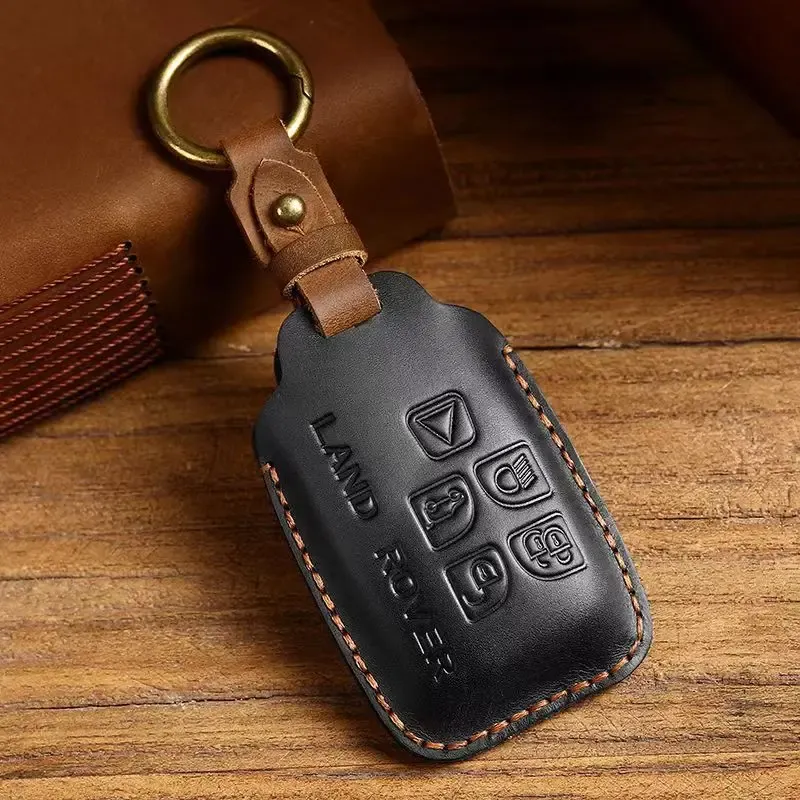 Premium Leather Car Key Fob Cover - Handcrafted Keychain for Land Rover ...
