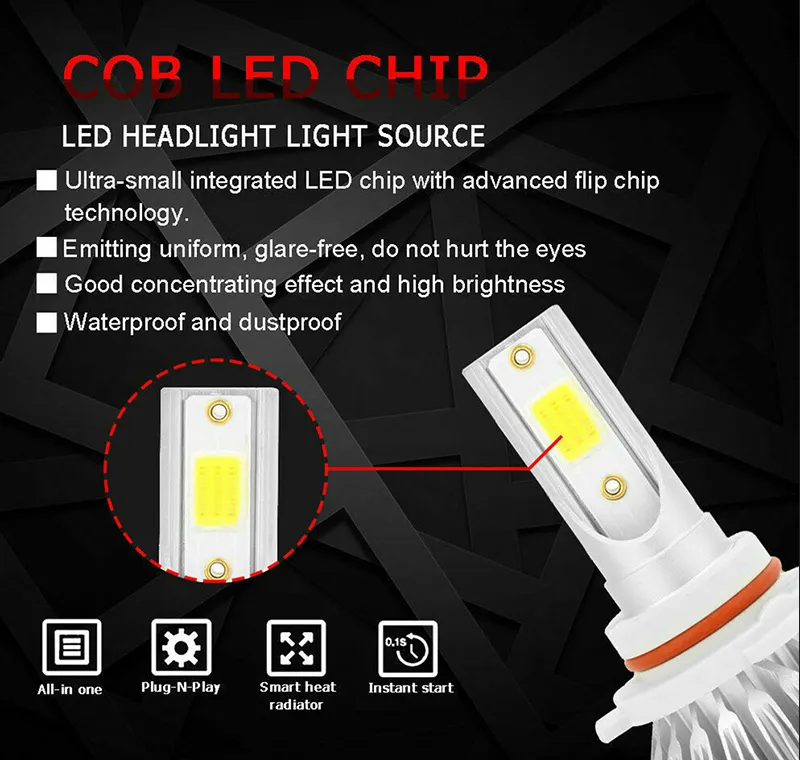 DHgate.com:Direal C6 LED Headlight Bulbs, Ultra Bright 6500K 12V ...