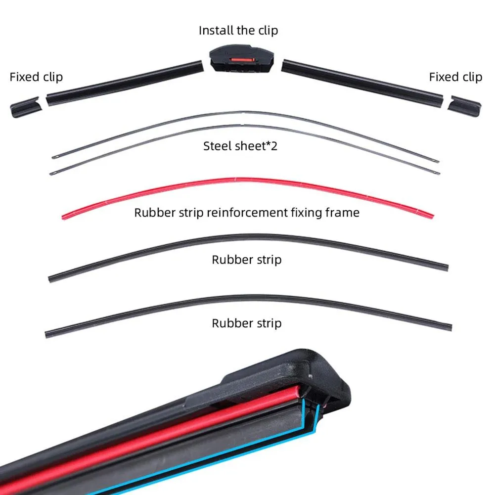 Universal Car Windshield Wiper Blades, Double Layer Soft Rubber ...