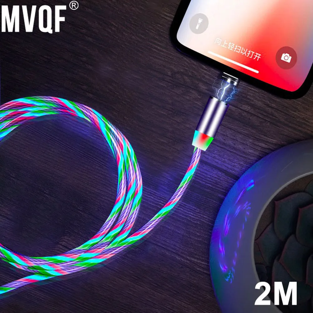 DHgate.com:LED Light Phone Charger Magnetic Fast Charging Cable Type C ...