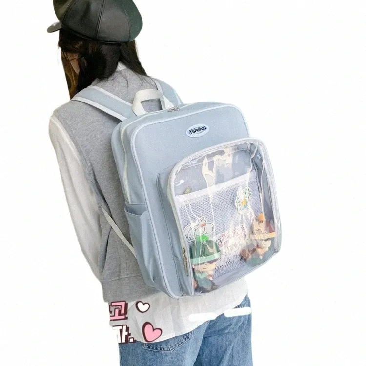 Japanese High School Girls Backpacks Transparent Bags Itabag Women ...
