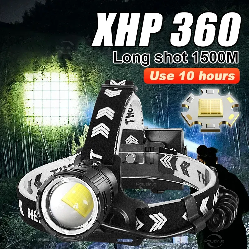 DHgate.com:XHP360 Ultra-Bright Rechargeable LED Headlamp - Zoomable ...