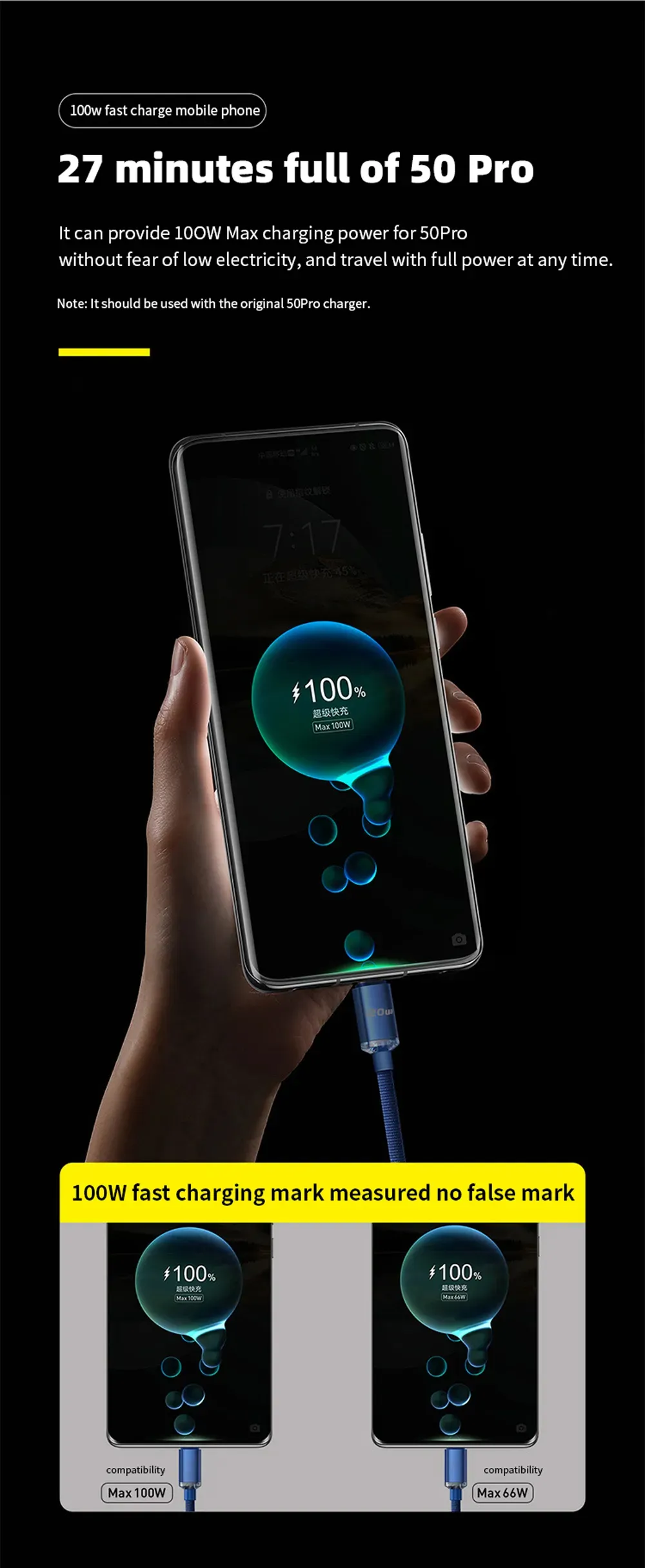 120W 6A USB A to Type C Charging Cable Compatible with iPhone 15 and ...