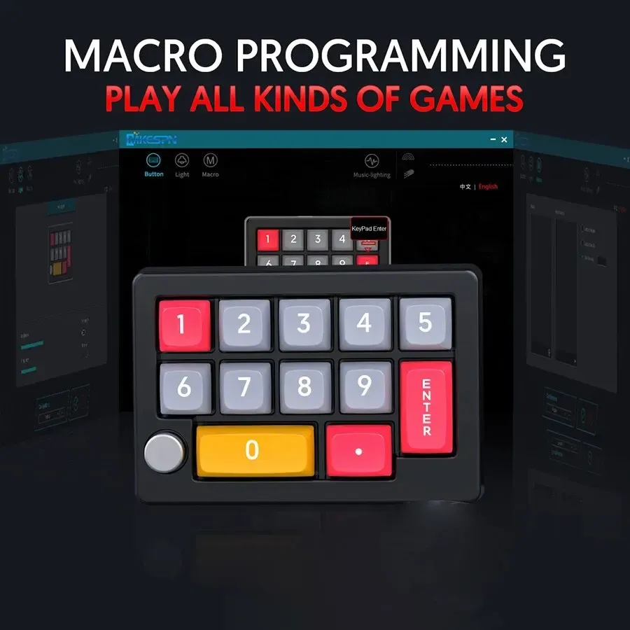 Ammtoo Programmable Macro Pad - 13 Key Hot Swappable Mechanical Mini ...