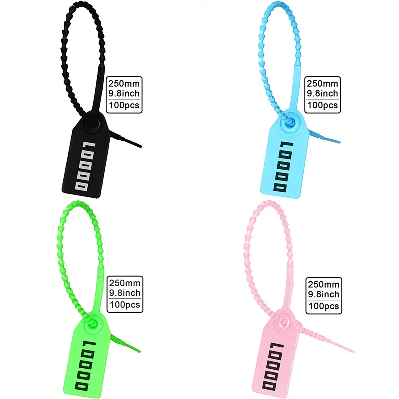Numbered Plastic Security Tamper Proof Seals Serial Number Zip Tie Hang ...