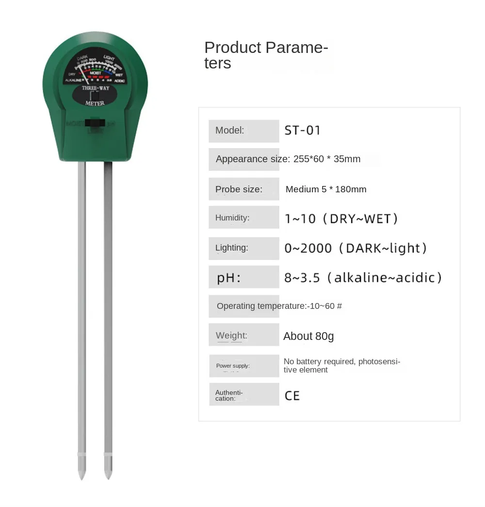 Plant Moisture Meter Digital 4 In 1 Soil Tester: PH, Moisture ...