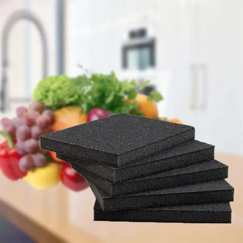 Black High Density Emery Cleaning Sponge Rust Removal Tool for Kitchen ...