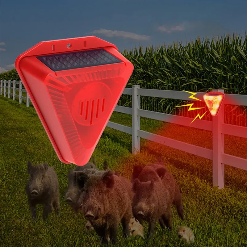 Outdoor solar powered alarm Warning Light with Sound...