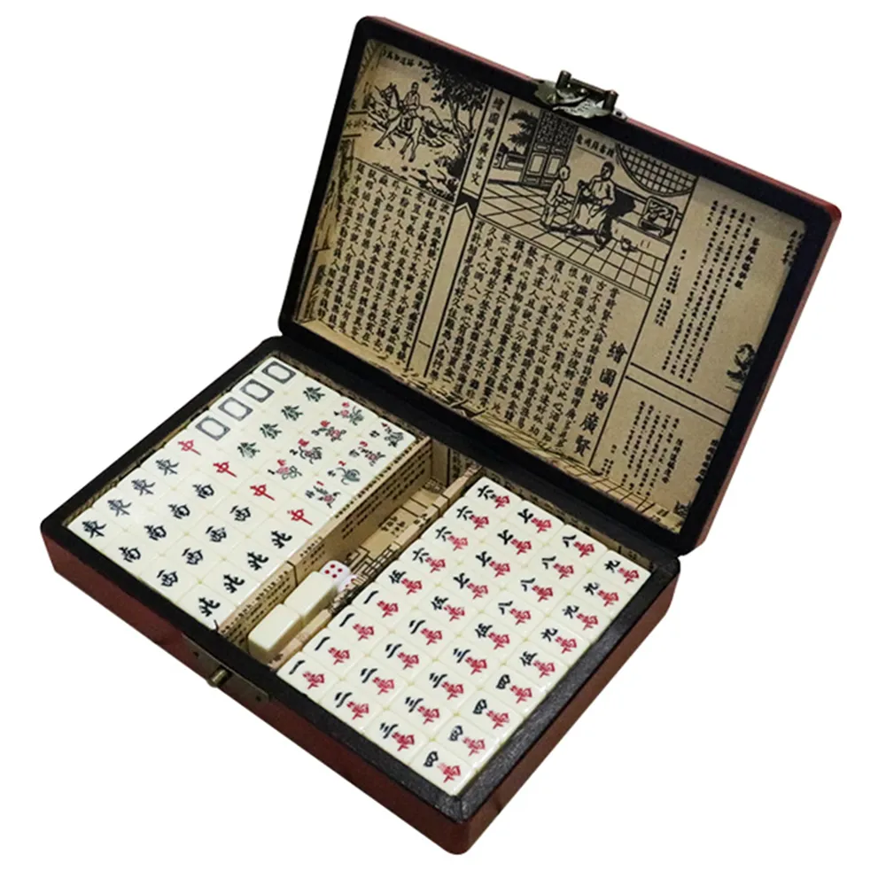 DHgate.com:Chinese 144 Mahjong Set | Portable Wooden Folding Box ...