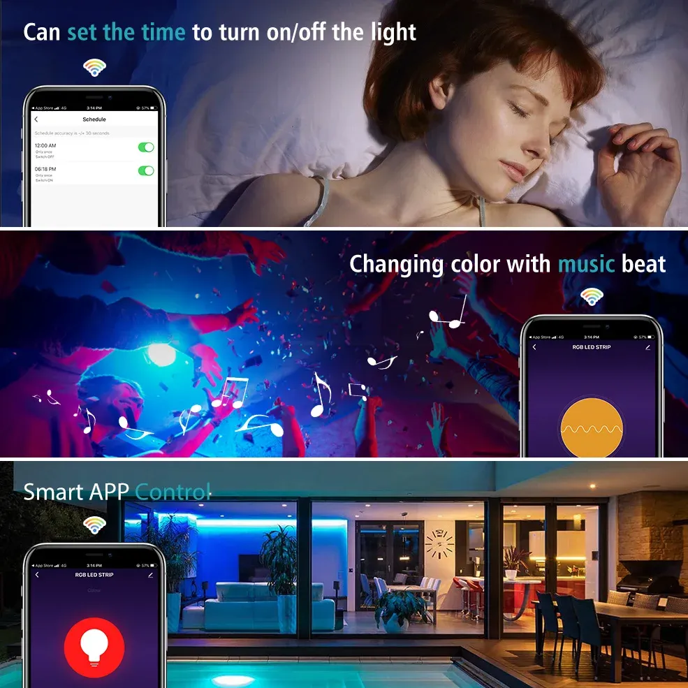 GU10 Smart LED Bulb, 220V RGB Wi-Fi Bluetooth, Dimmable Color Changing ...