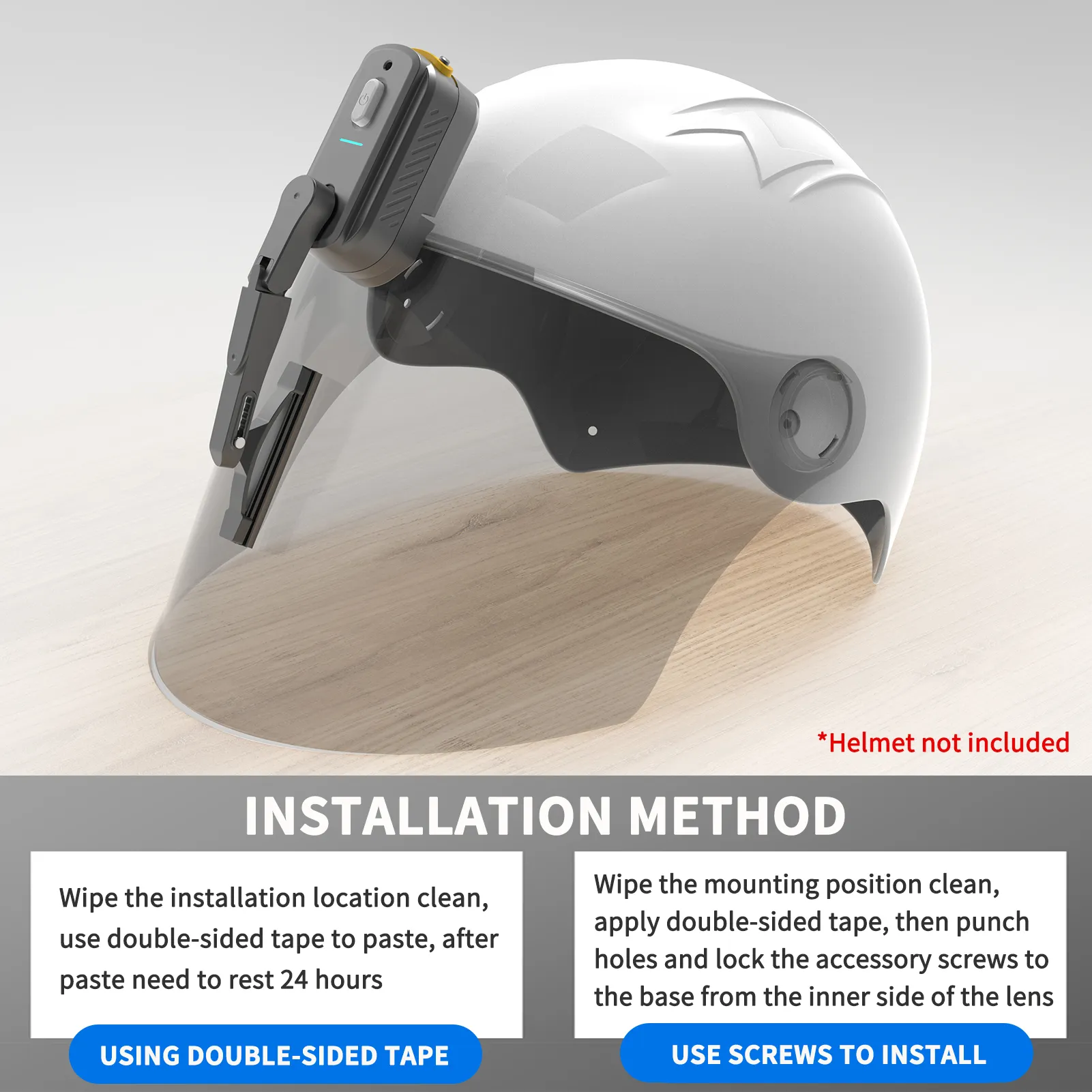 Rechargeable Motorcycle Helmet Wiper - Universal Waterproof Windshield ...