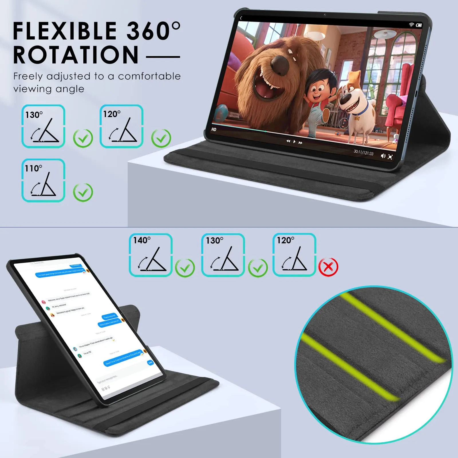 Ultra-Slim Rotating PU Leather Case with Stand for HONOR Pad 8 12 ...