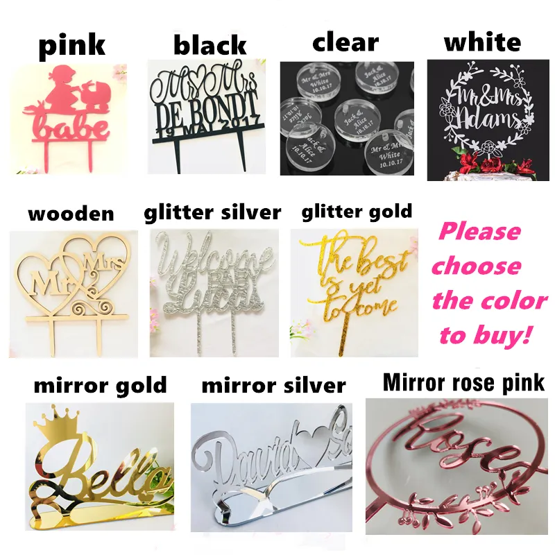 Custom Wedding Cake Toppers: Personalized Acrylic Cake Topper With ...