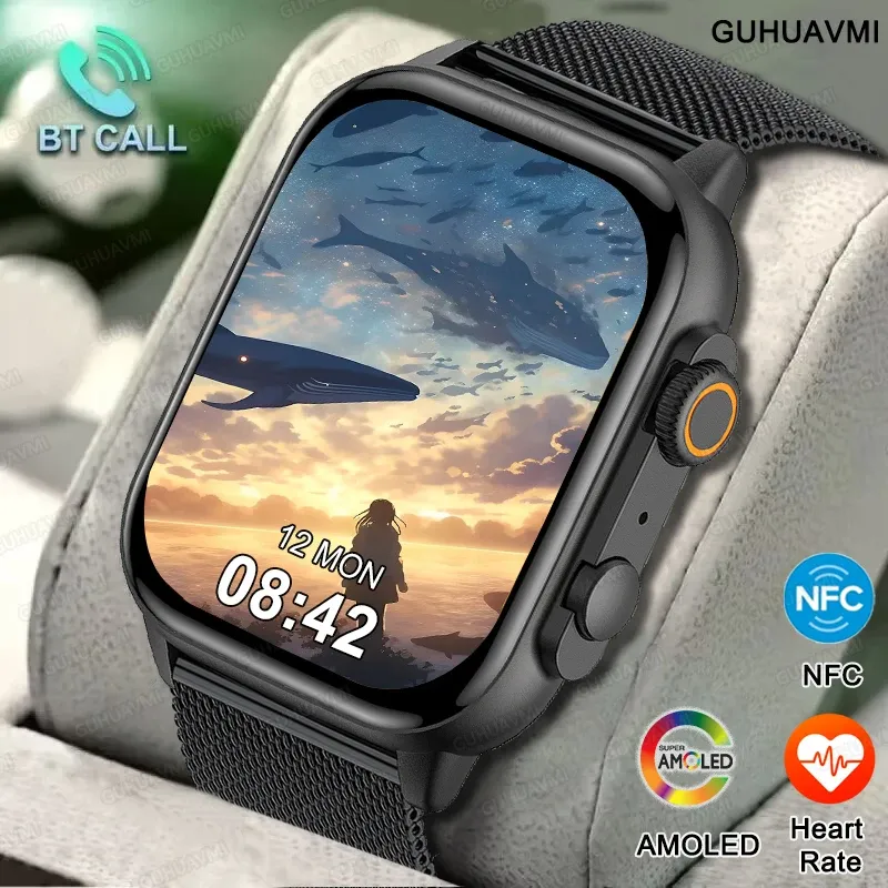 NFC Smartwatch: AMOLED Display, Fitness Tracker, Bluetooth Calling, for ...