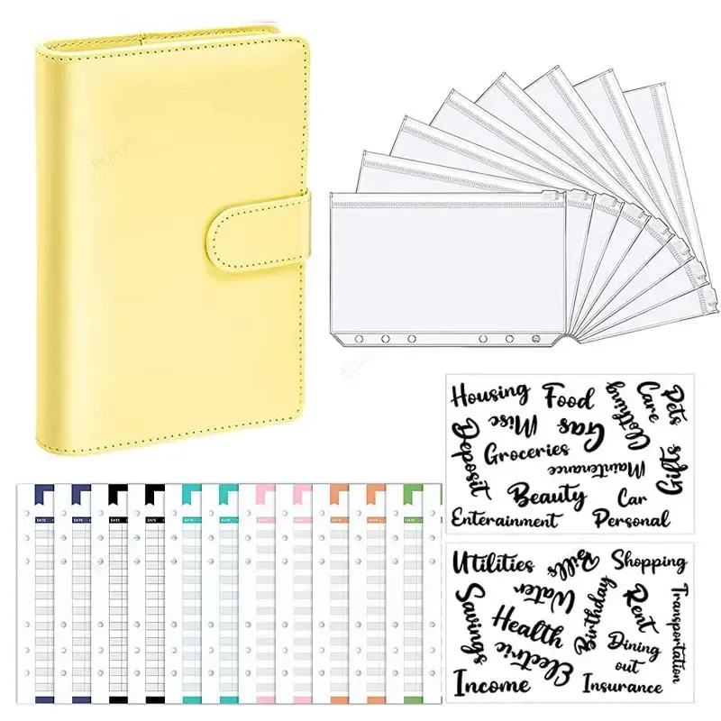 A6 Folder A6 Size 6 Hole Binder Budget Planner Notebook Covers Pockets ...