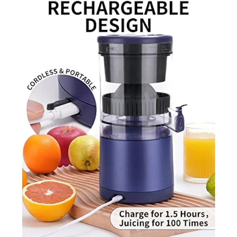 Electric Juicer Rechargeable Portable Citrus Juicer Machine with USB ...