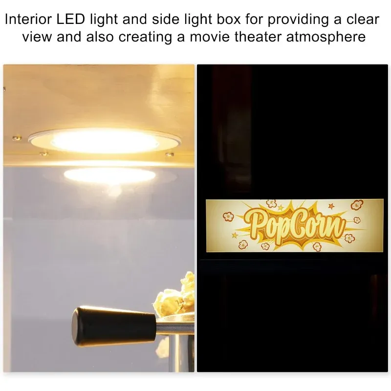 ROVSUN 32-Cup Electric Popcorn Popper Machine with 8 oz Kettle for ...