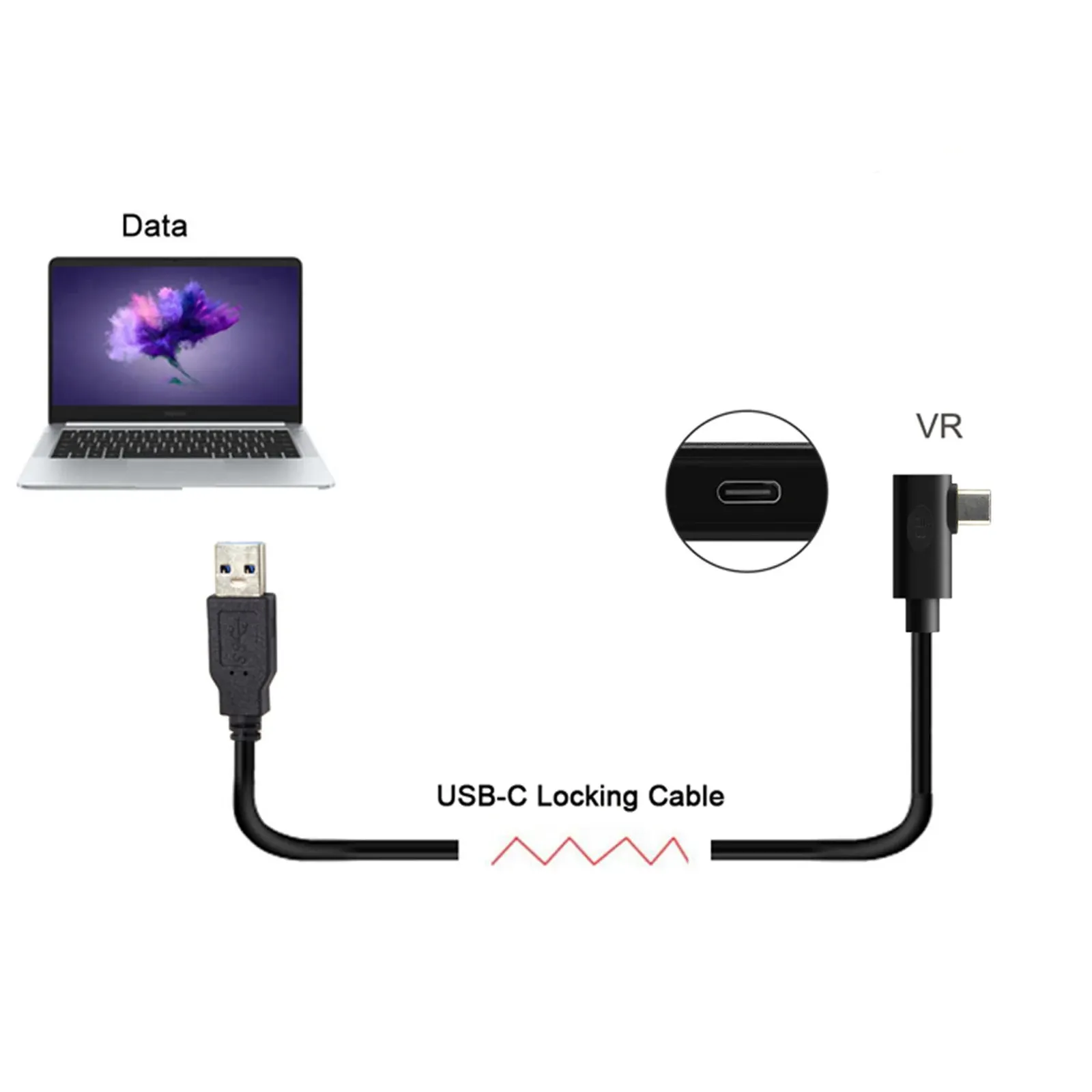 USB Type C Vr Eye Tracking Headset Cable For Oculus Quest 2 Immersive Gaming Headset Accessory ...