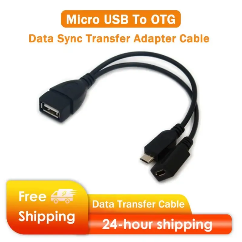 RYRA Black Portable Lightweight 0.2M Long 2 In 1 Micro USB To OTG Data ...