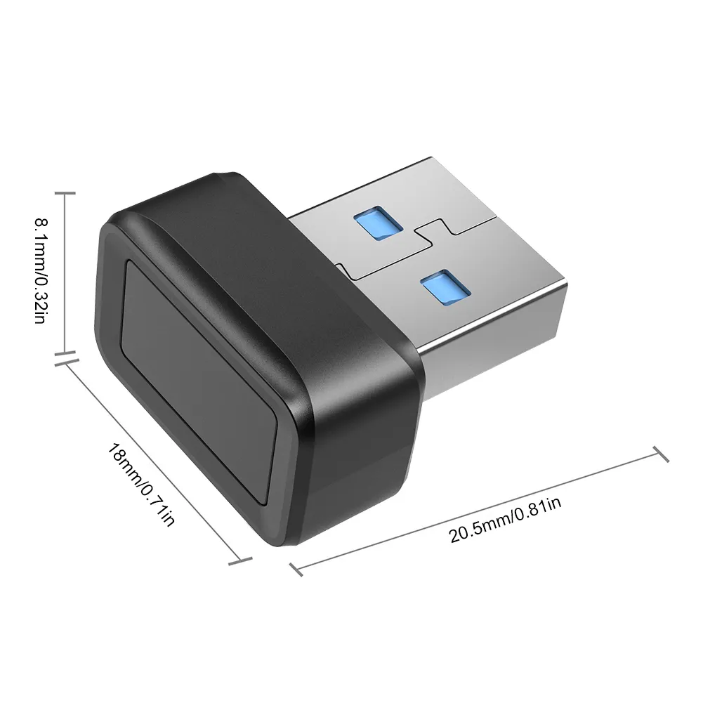USB Fingerprint Key Reader FIDO U2F Biometric Mini Security Key Dongle ...