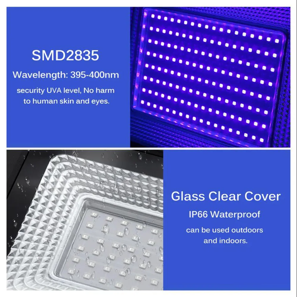 LED UV Floodlight 50W 100W AC 110V 220V 395nm IP66 Waterproof ...
