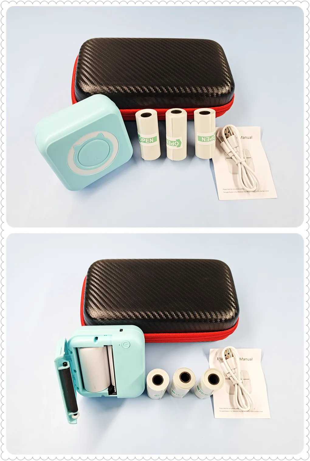DHgate.com:2024 Mini Wireless Pocket Printer, Portable PU Bag ...