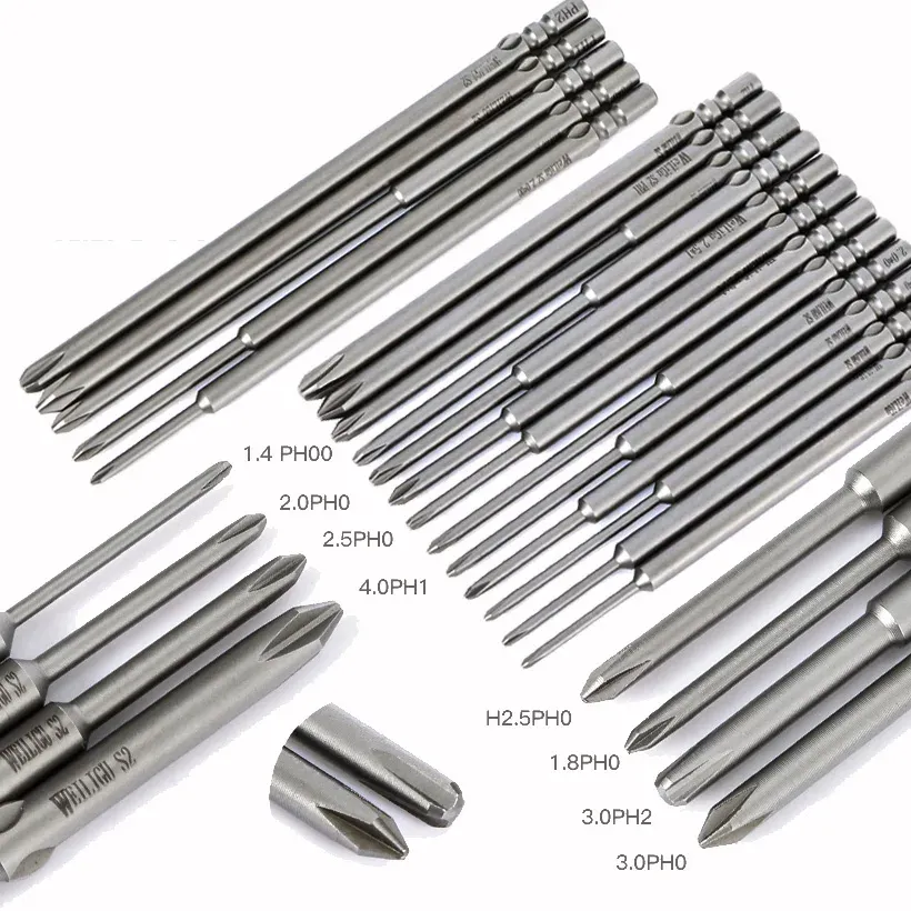 800 4MM Shank Electric Screwdriver Bit Set Magnetic Phillips Cross PH00 ...