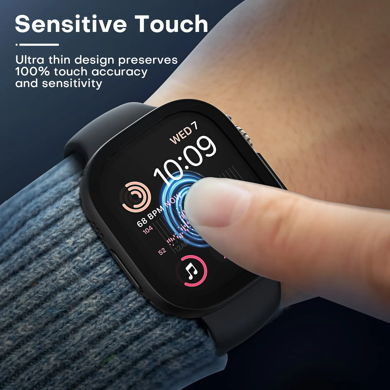 DHgate.com:49MM Apple Watch Ultra 2 Case PC Bumper with Tempered Screen ...