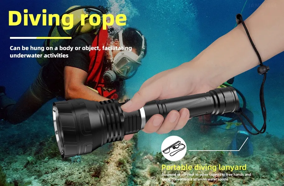 High Intensity LED Diving Flashlight: Super Bright 3 Mode Waterproof ...