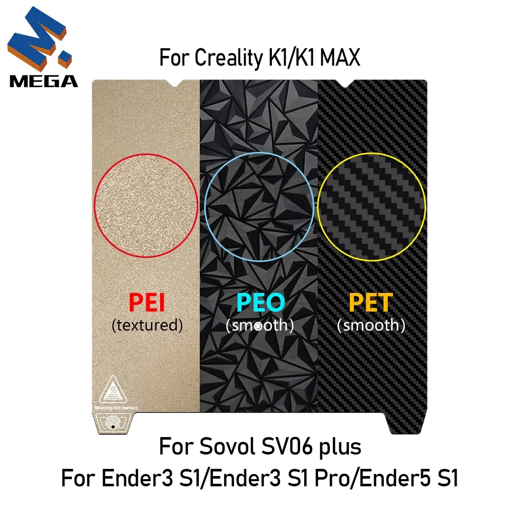 3D Creality K1/K Max PEI Gmail Sheets With PEO PET Spring Steel Plate For Ender3 S1, Ender5 S2 ...