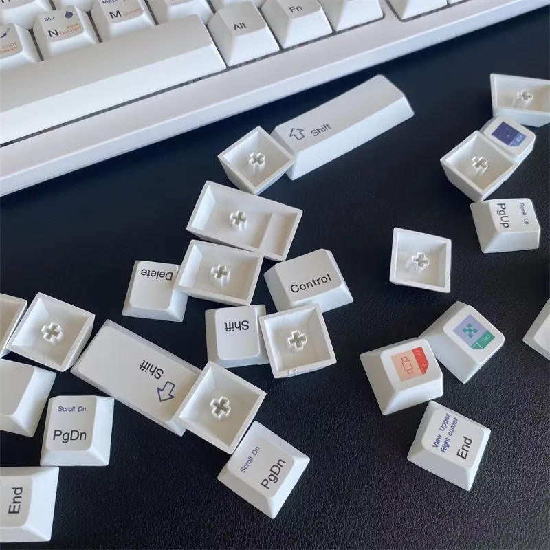 Minimalist White Mechanical Keyboard Keys Total With CS Photoshop Style ...