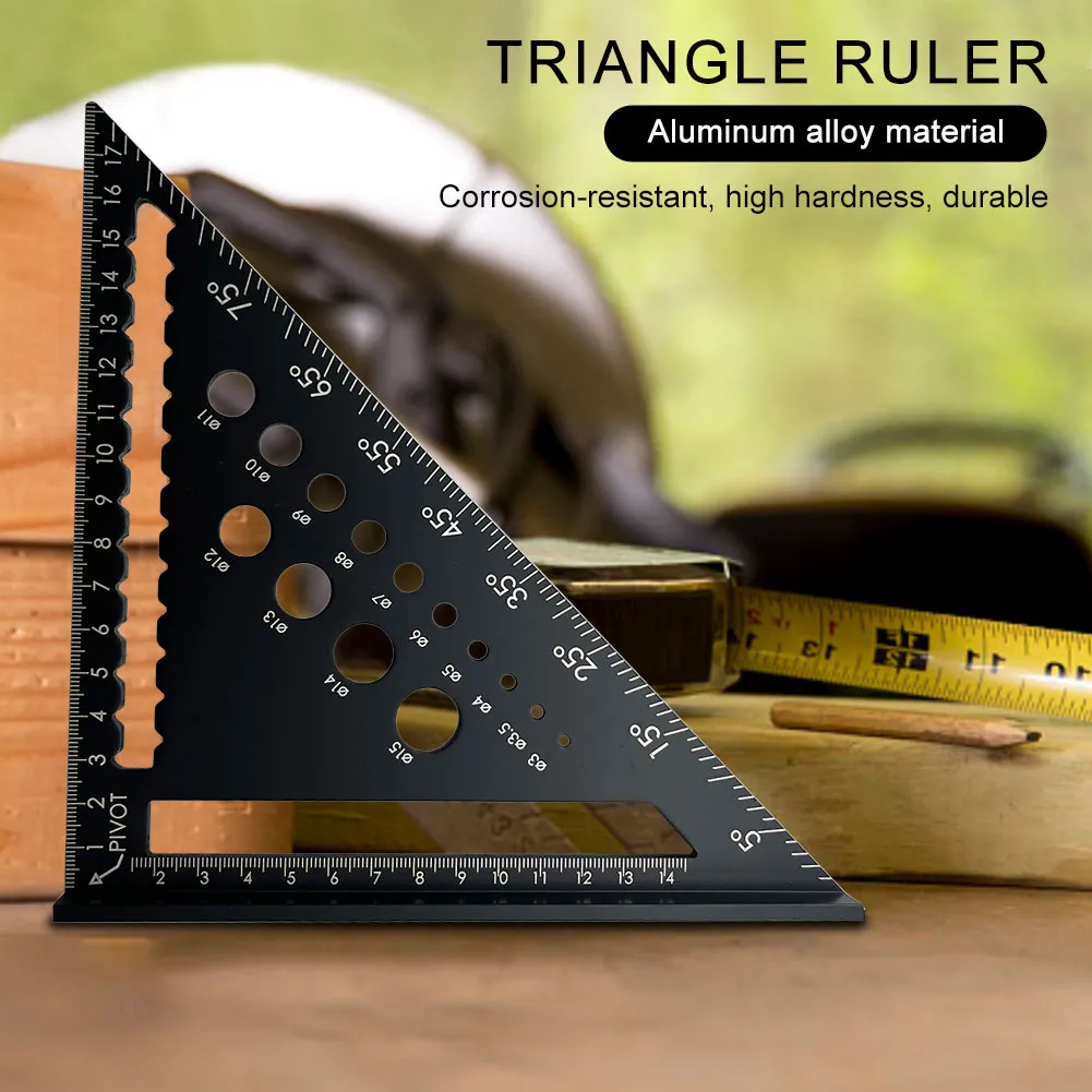 Angle Protractor: Aluminum Alloy Triangle Ruler - 7/12 Inch Metric ...