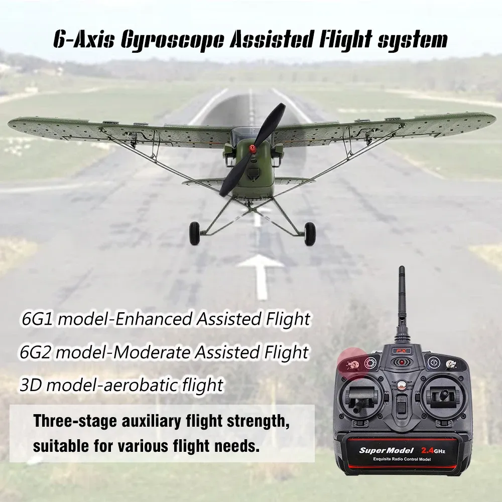 1:16 J-3 CUB RC Plane RTF 2.4Ghz 4Channel Remote Control Airplane Model ...