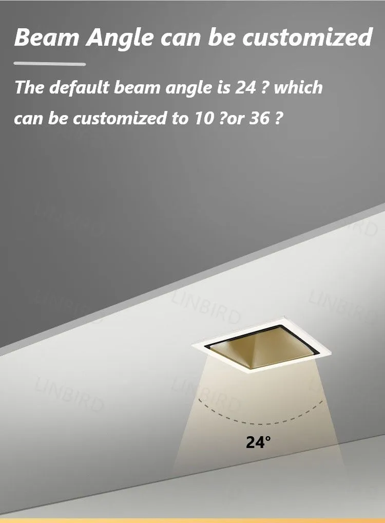 Square Recessed Spotlight Anti Glare Lighting 110 240V Downlight ...
