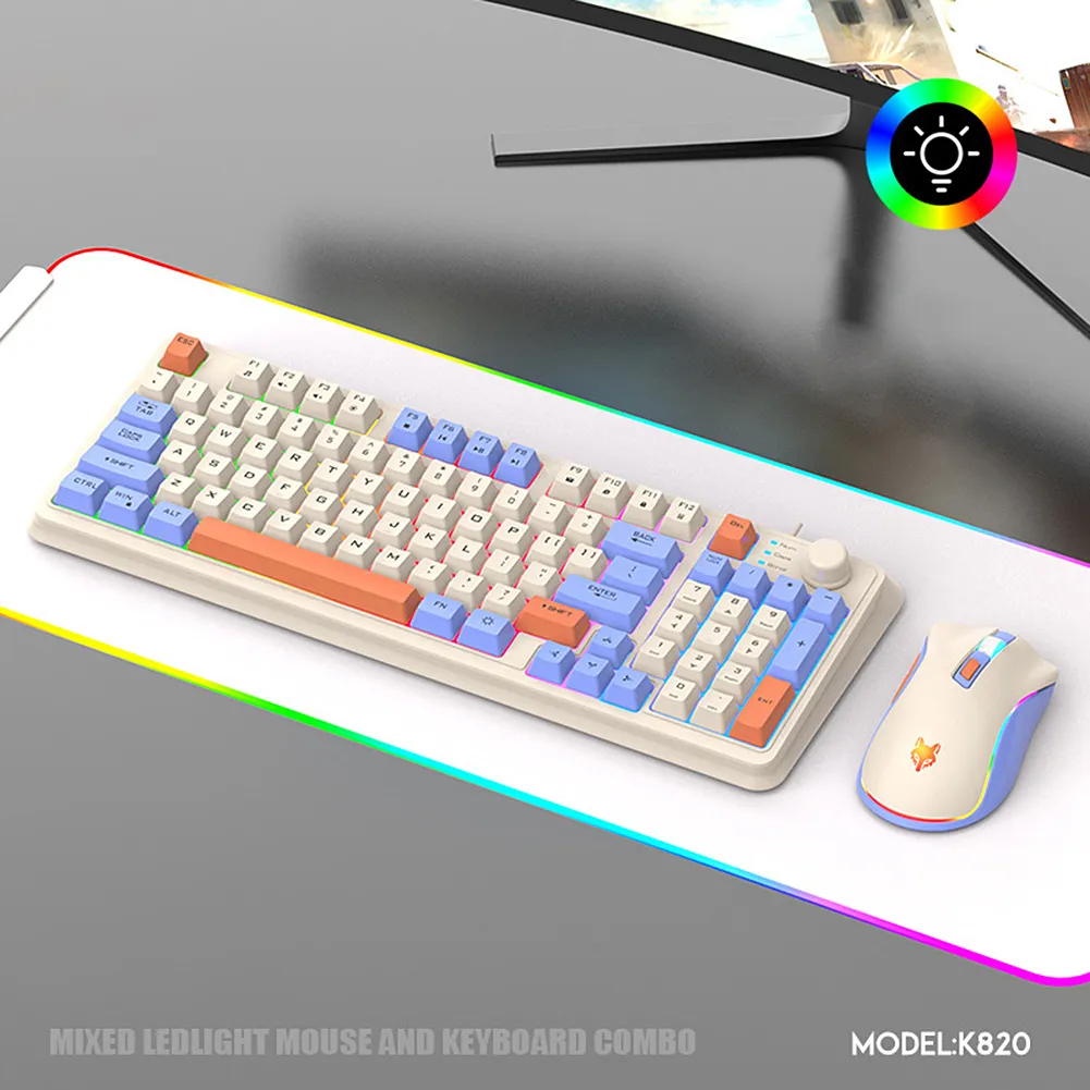 K82 Mechanical Keyboard RGB Light Wired Hot-Swappable Keyboard with ...