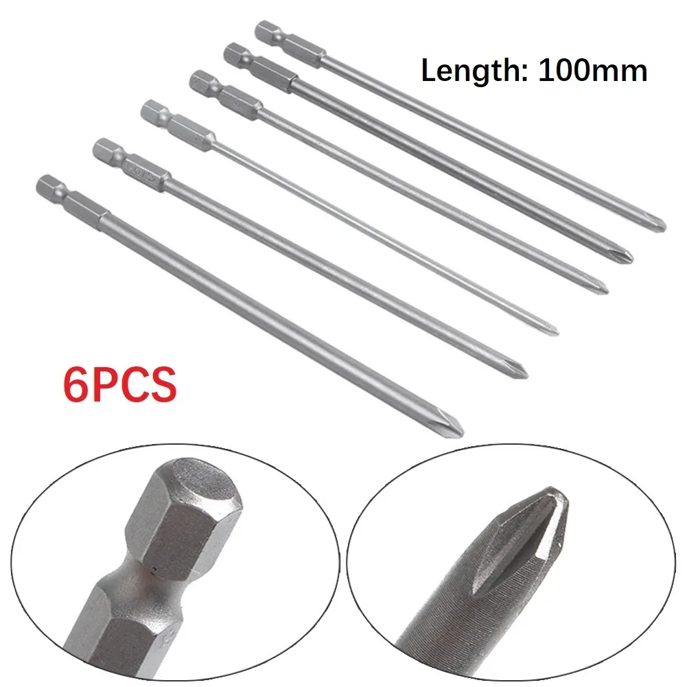 Set 2/3/4 in Steel Magnetic Hex Cross Head Screwdriver Bits with 1/4 in ...